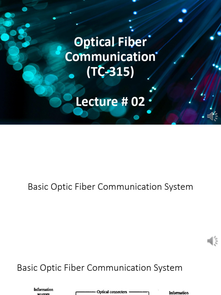 TC-315 Optical Fiber Communication Lecture 2a | PDF | Fiber Optic Communication | Communications ...
