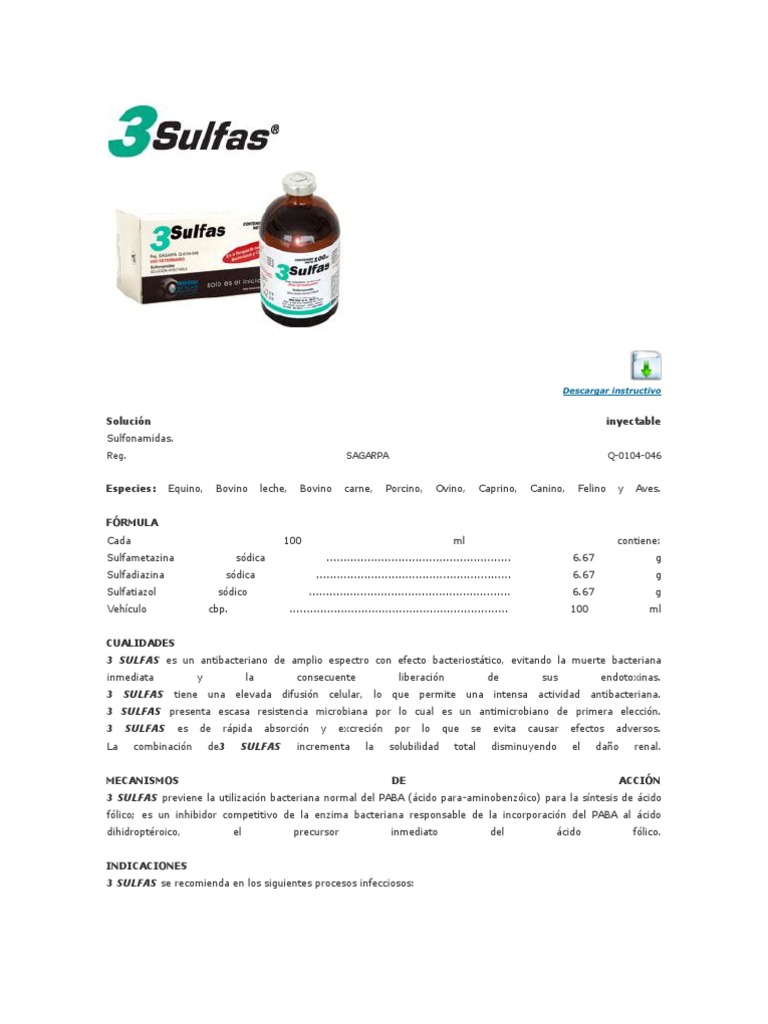 3 sulfas | Medicina | Bienestar