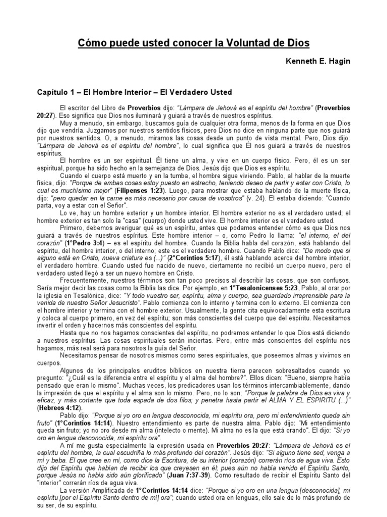 Kenneth E. Hagin - Como Puede Usted Conocer La Voluntad de Dios | PDF | Alma | espíritu Santo