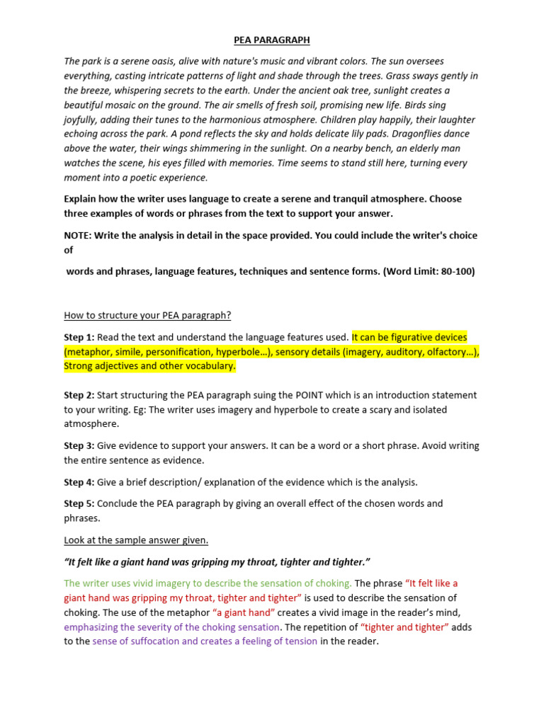 Revision Hl Pea Paragraph | PDF | Senses