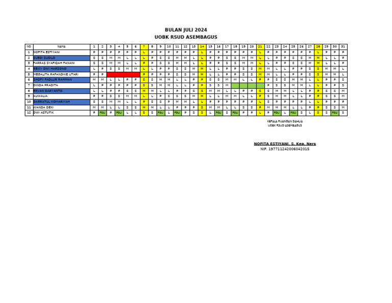 Jadwal BLN Juli 2024 | PDF