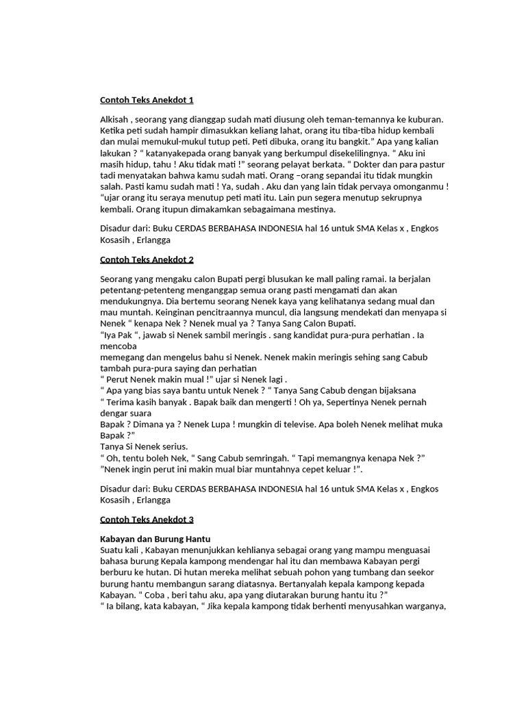Contoh Teks Anekdot 1 | PDF