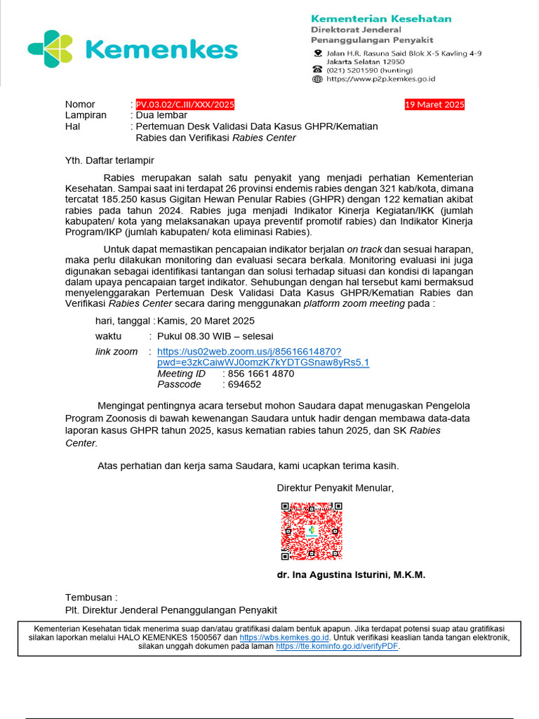 Pertemuan Desk Validasi Data Kasus GHPR | PDF