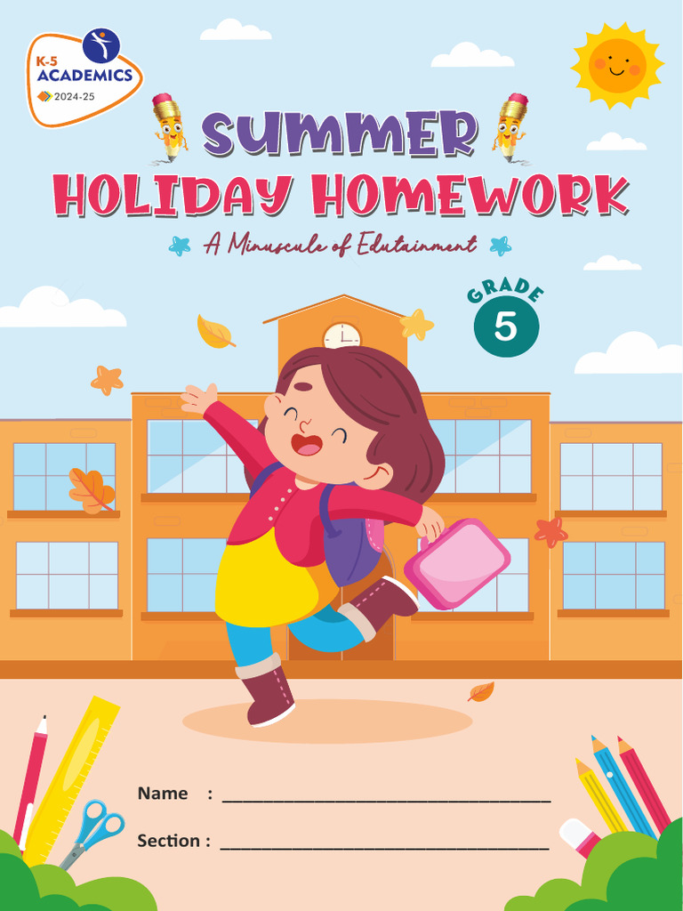 5 - Holiday Homework - Grade-5 - North India | PDF