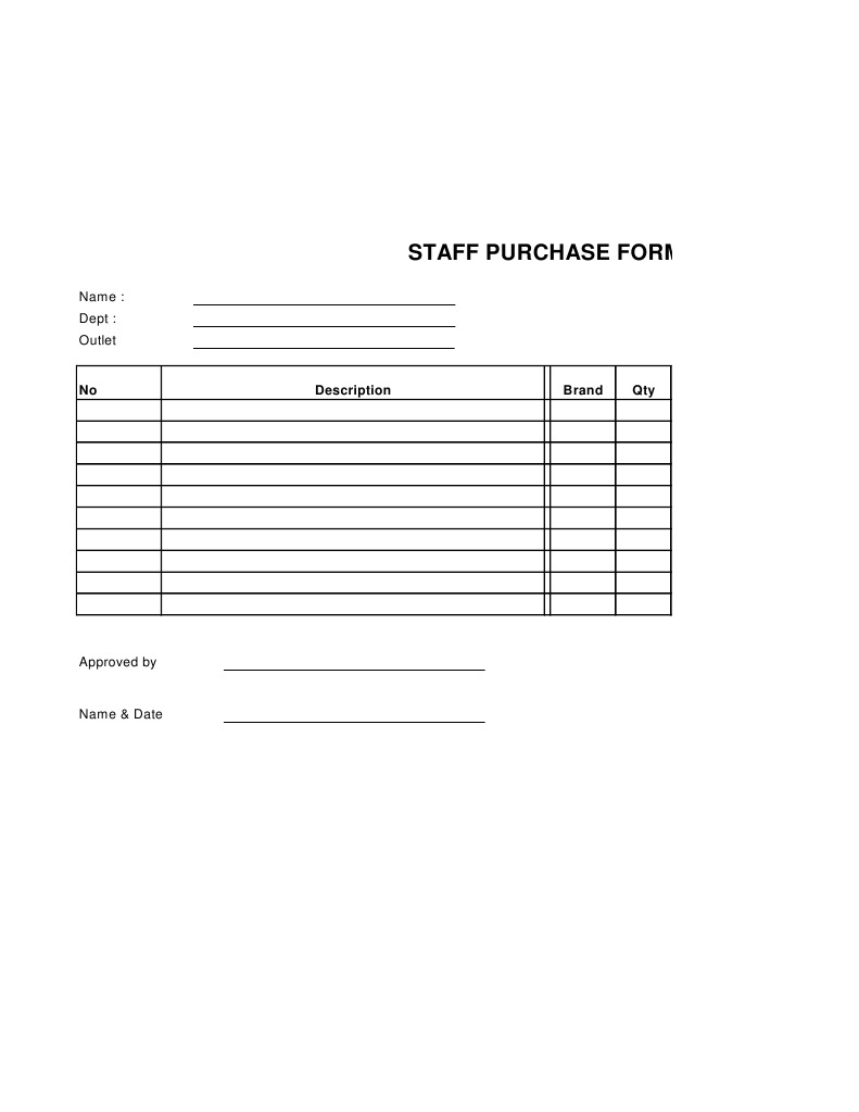 Staff Purchase FORM | PDF