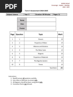 Grade 6 Science Exam Paper Term 1 | PDF | Atoms | Electron