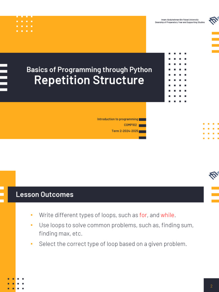 Topic 5 - Repetition Structures - Student | PDF | Control Flow ...