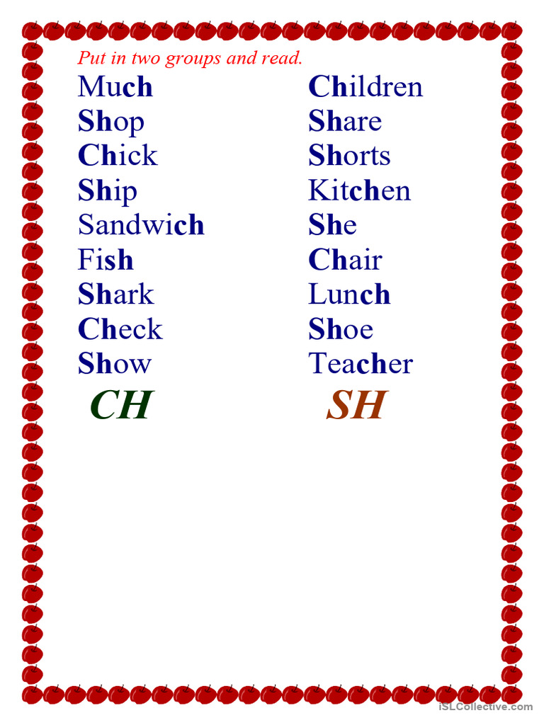 CH and SH Phonics | PDF