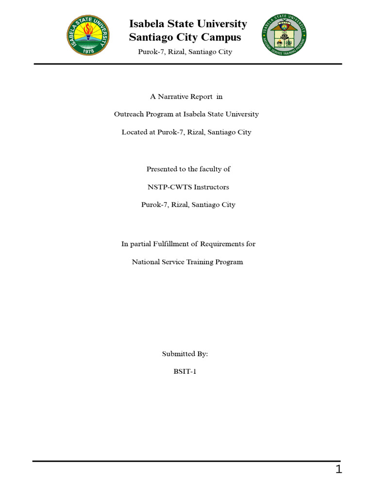 Narrative-Report-Nstp_20250524_133139_0000 | PDF | Learning | Behavior Modification