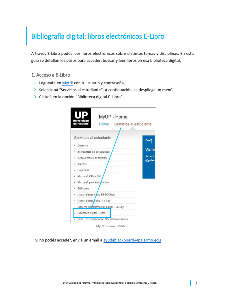 Guía para usar E-Libro en MyUP | PDF | Libros | Software