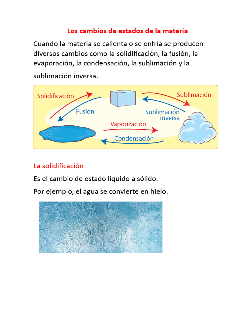 Los Cambios de Estados de La Materia | PDF