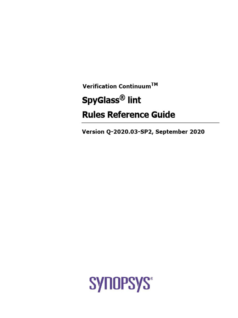 SpyGlass LintRules Reference | PDF | Logic Synthesis | Vhdl