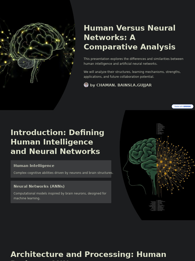 Human Versus Neural Networks A Comparative Analysis | PDF | Artificial Intelligence ...