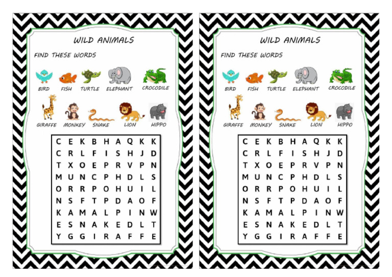 ANIMALS SOPA DE LETRAS | PDF