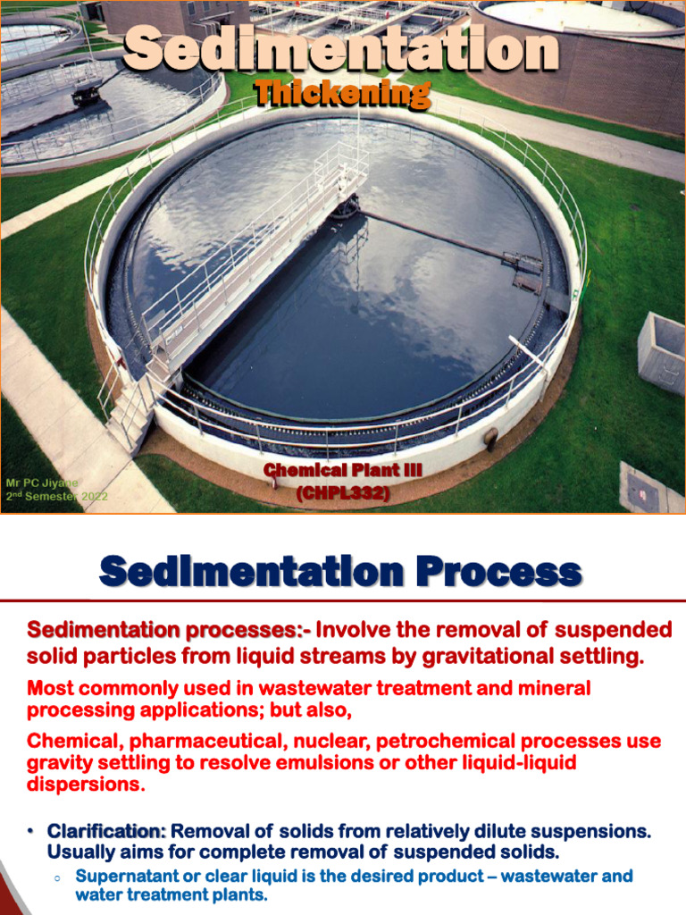 CHPL332 Sedimentation-Thickening | PDF | Chemical Engineering | Applied ...