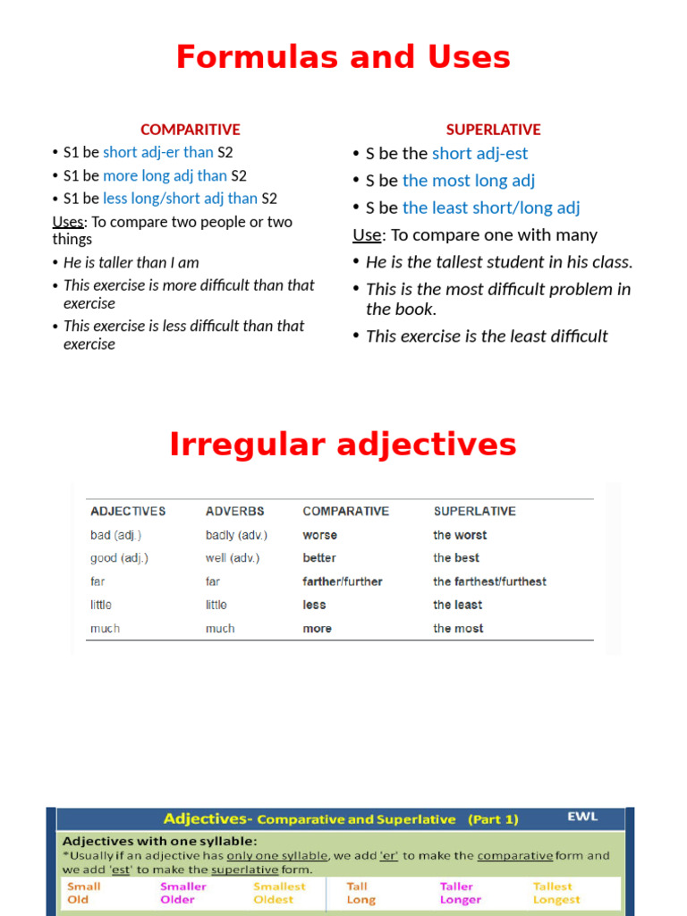 Adj Comparative and Superlative | PDF
