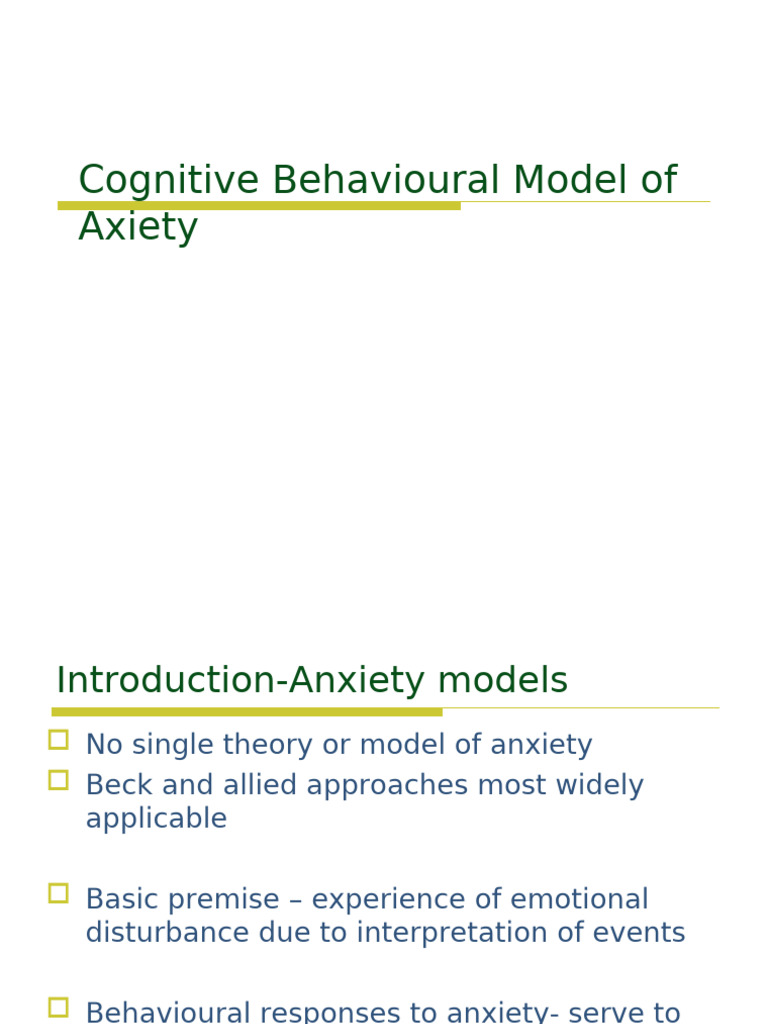 05 CBT Model of Anxiety | PDF | Anxiety | Schema (Psychology)