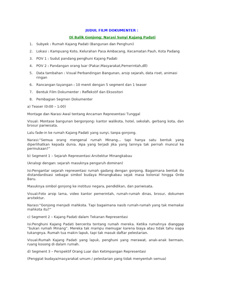 Script Di Balik Gonjong Narasi Sunyi Kajang Padati | PDF