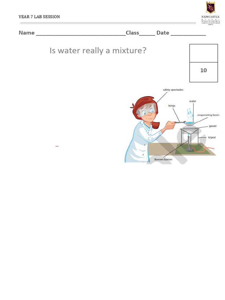 Investigating Water as a Mixture | PDF