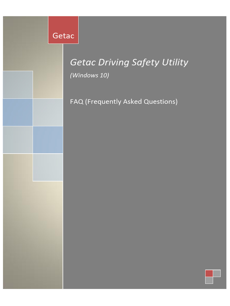 Getac Driving Safety Utility Overview | PDF | Windows 10 | Application ...