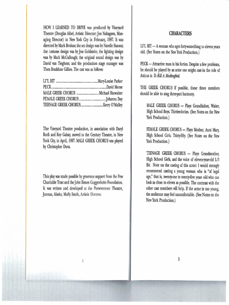 How I Learned To Drive | PDF