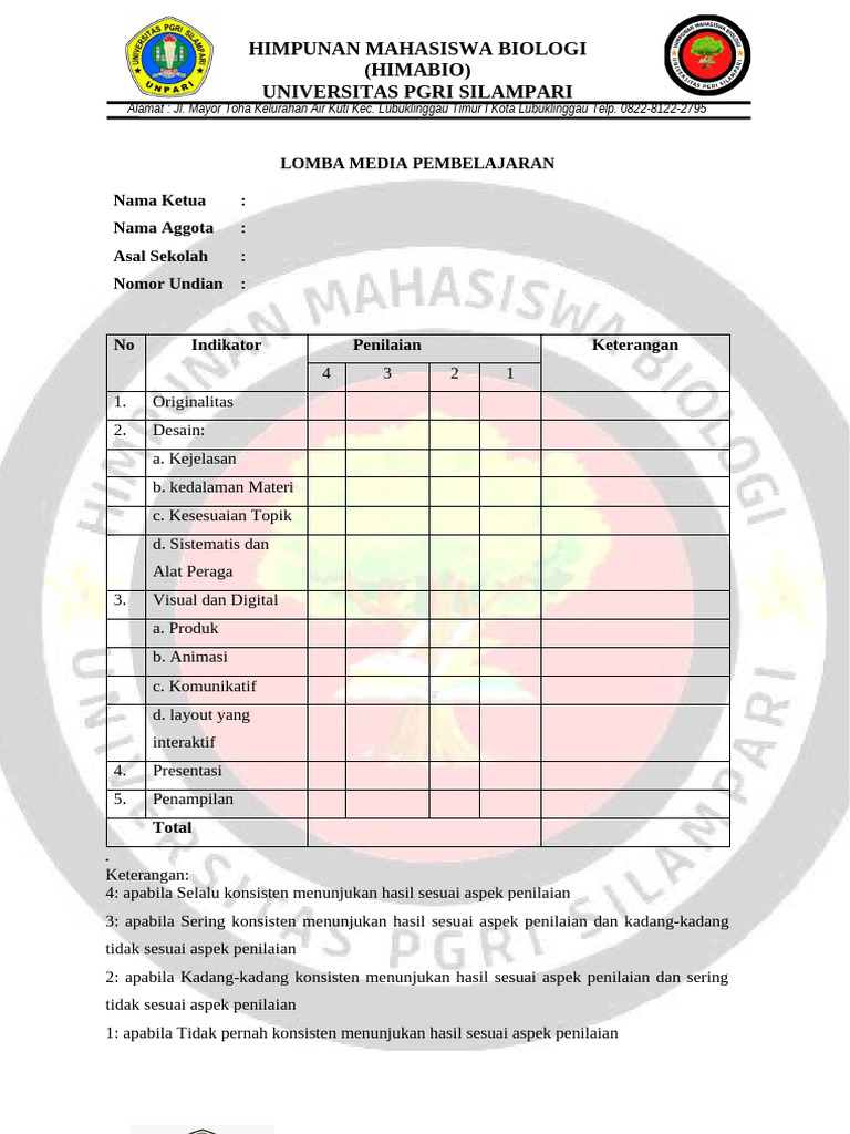 Format Penilaian Media Pembelajaran-1 | PDF