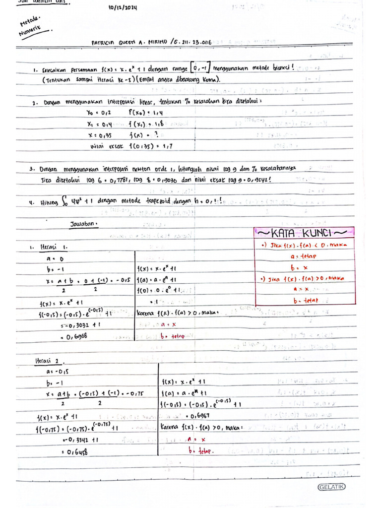 Latsoal UAS METNUM | PDF