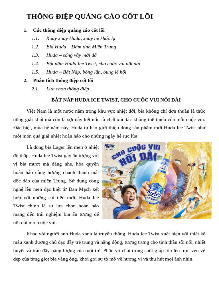 THÔNG ĐIỆP QUẢNG CÁO CỐT LÕI -STQC | PDF