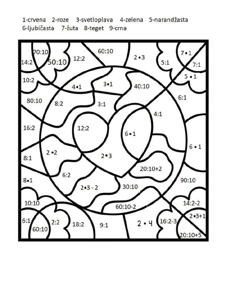 Deljenje Sa 10 I 1 Bojanka | PDF