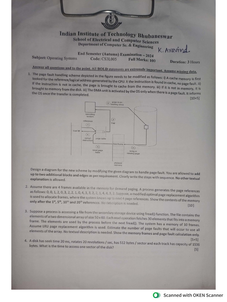 Operating Systems Endsem 2024 | PDF
