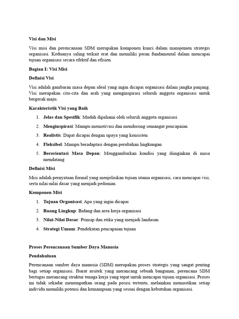 Visi Dan Misi | PDF