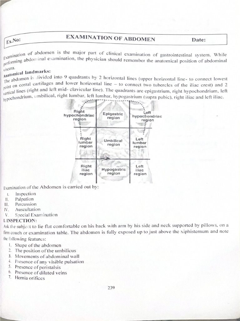 Abdomen Examination | PDF