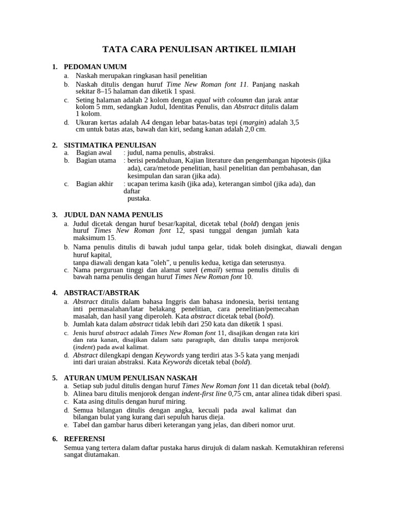 Panduan Artikel TA 2020 1 | PDF