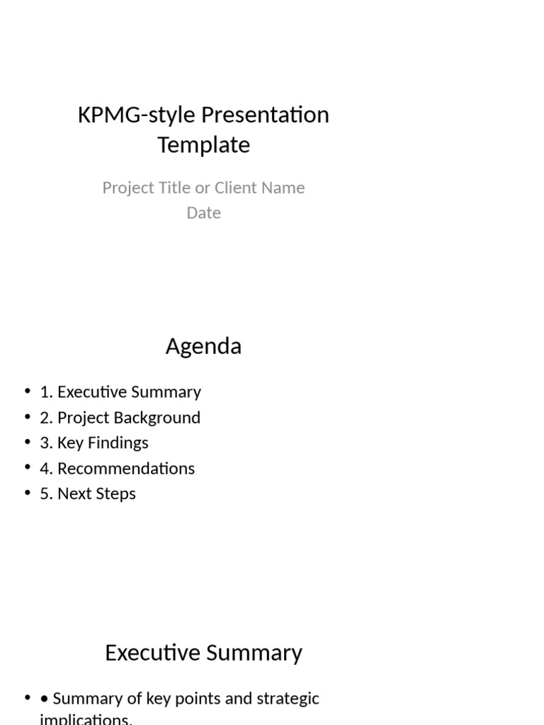 KPMG Style Presentation Template | PDF
