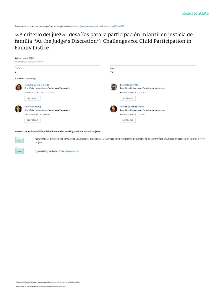 Desafíos Participación Infantil Justicia de Familia | PDF | Juez | Abogado