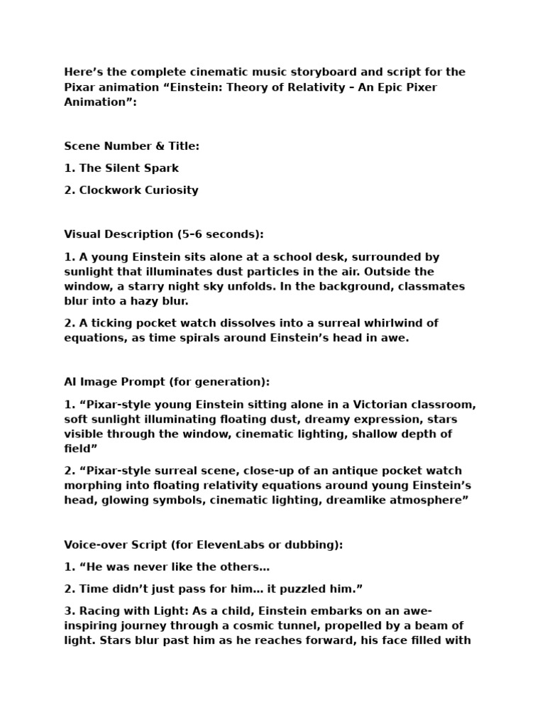 Einstein - Theory of Relativity - An Epic Pixer Animation V2 | PDF ...