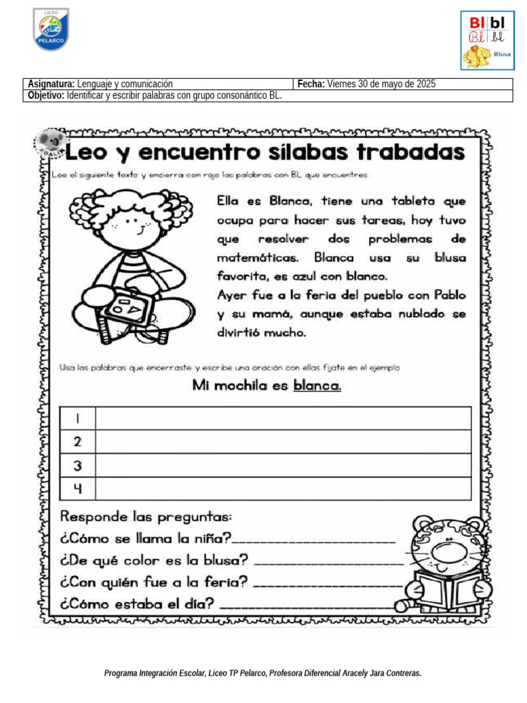Lenguaje y Comunicación Viernes 30 de Mayo de 2025 Identificar y ...