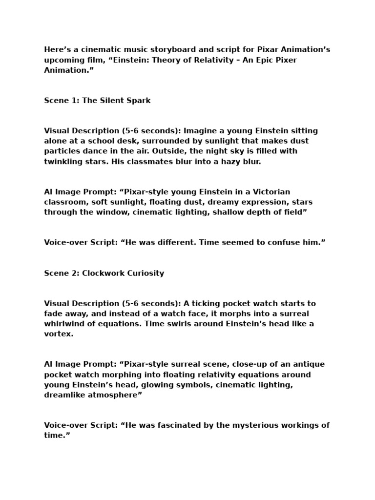 Einstein- Theory of Relativity – an Epic Pixer Animation v5 | PDF ...