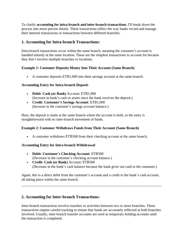 Accounting for Intra | PDF | Debits And Credits | Transaction Account