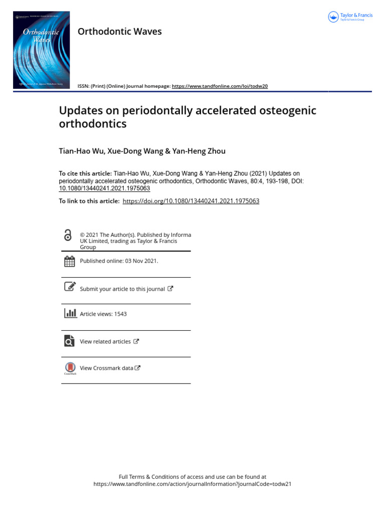 Updates On Periodontally Accelerated Osteogenic Orthodontics | PDF ...