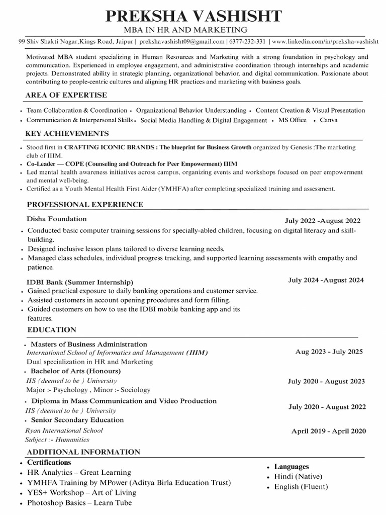 Preksha Resume | PDF