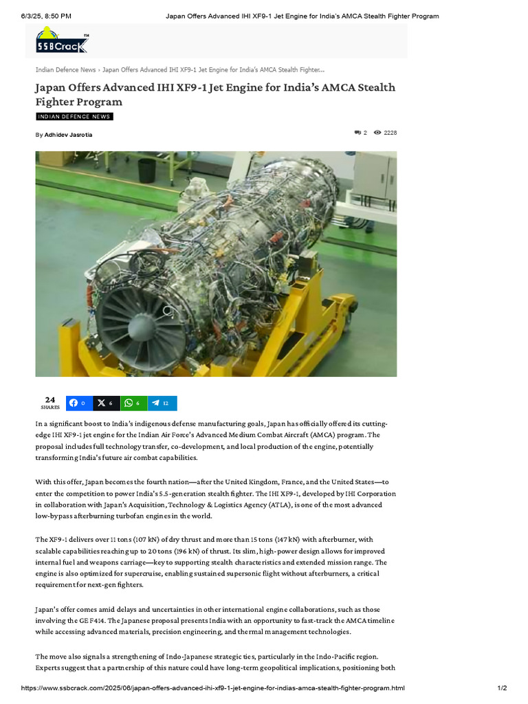 AFSB Japan's Advanced IHI XF9-1 Jet Engine | PDF | Fighter Aircraft | Jet Aircraft