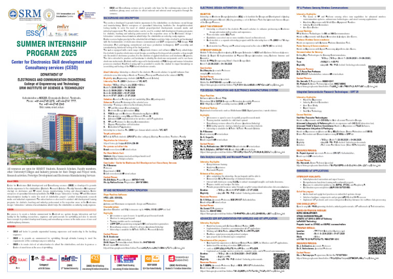 EDA Internship Program for Electronics Skills | PDF | Electronics ...
