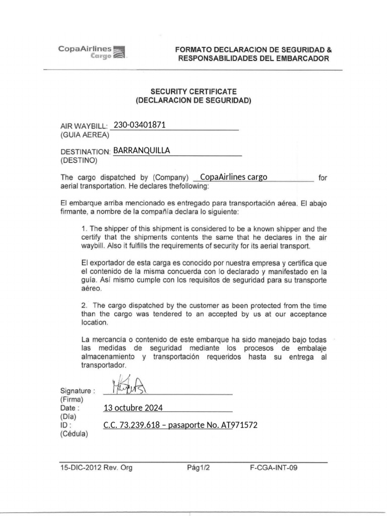 Formato para Llenar Formulari1 | PDF