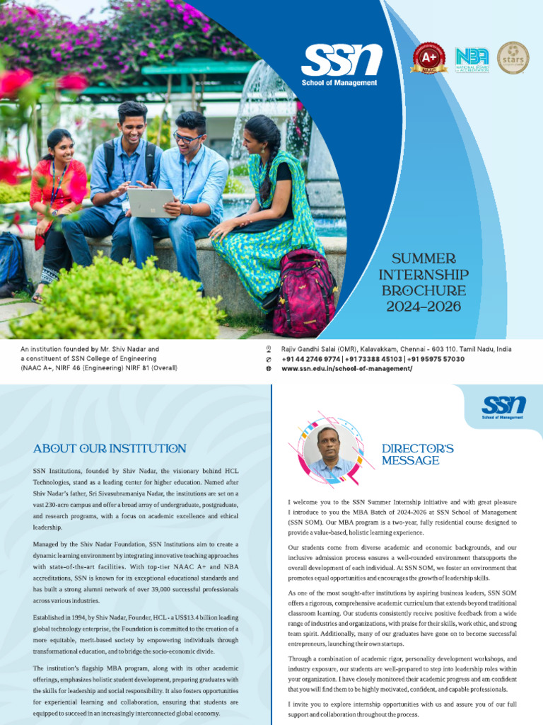 SSN Internship Brochure 25 | PDF