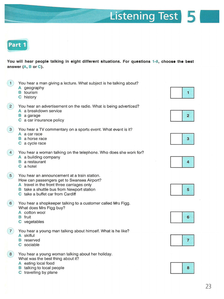 FCE Listening and Speaking Skills 5 SB | PDF