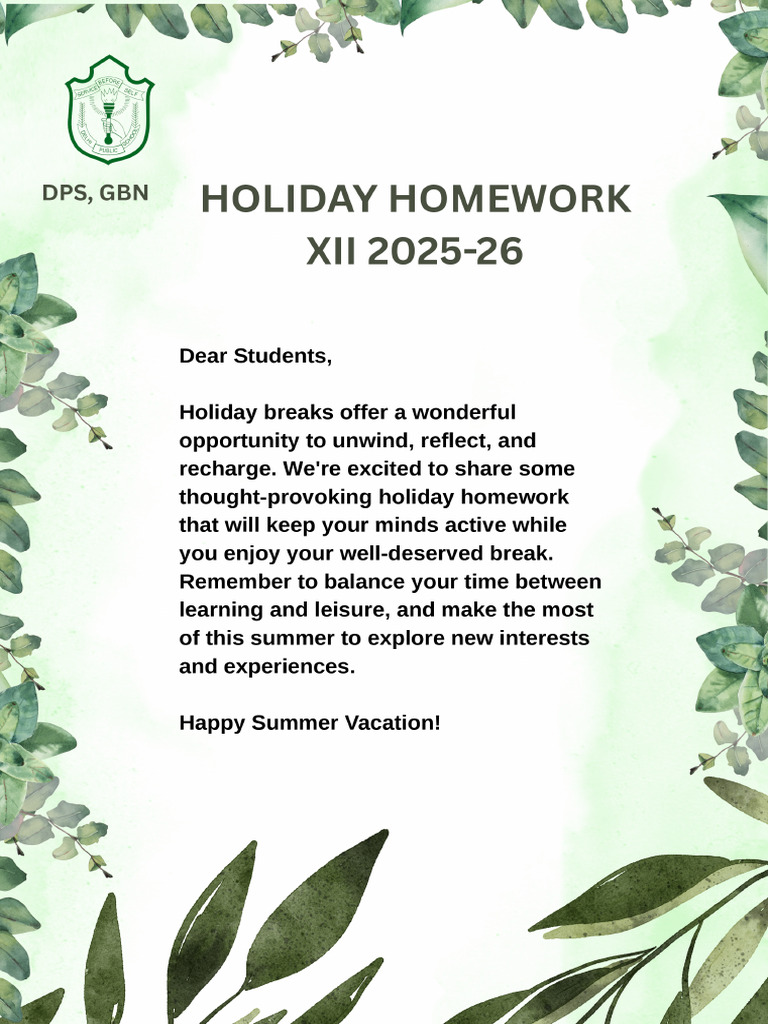 Holiday Homework - Class Xii | PDF | Function (Mathematics) | Microsoft Power Point