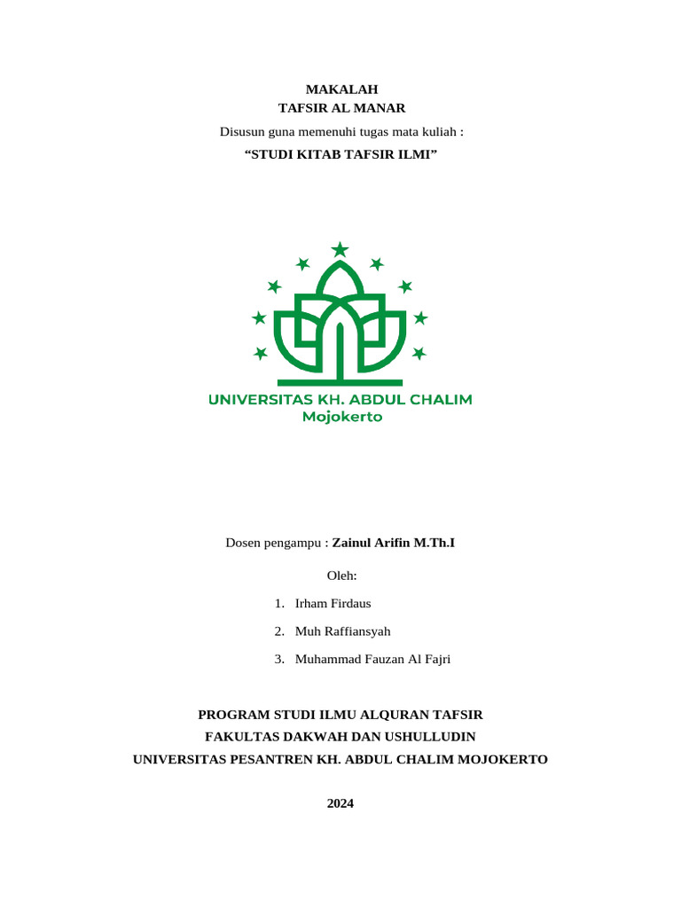 Studi Kitab Tafsir Ilmi. KLP 4 | PDF