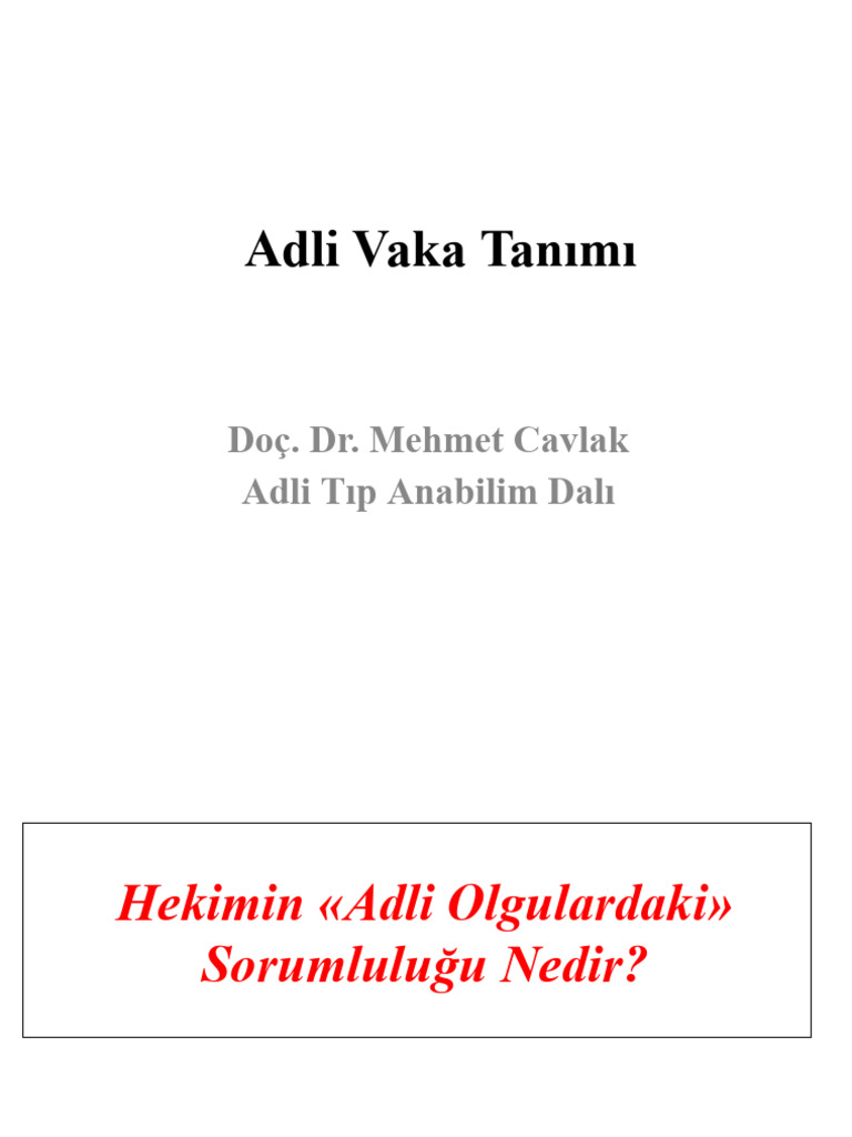 Adli Vakaya Yaklaşım MC TR | PDF