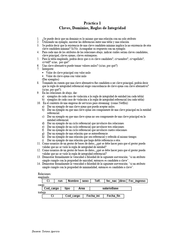 Prac1 ModeloRelacional | PDF